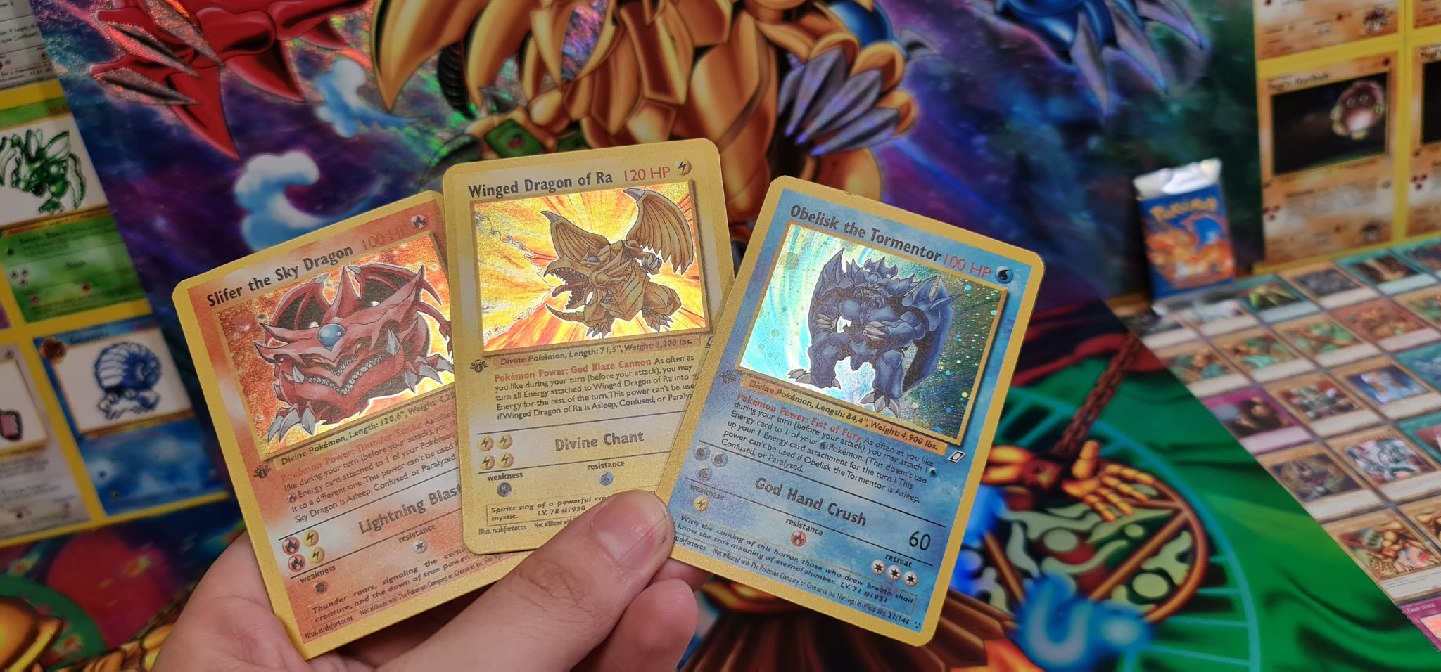 Slifer Ra and Obelisk God Card Pokemon Crossover Custom Orica cards ...